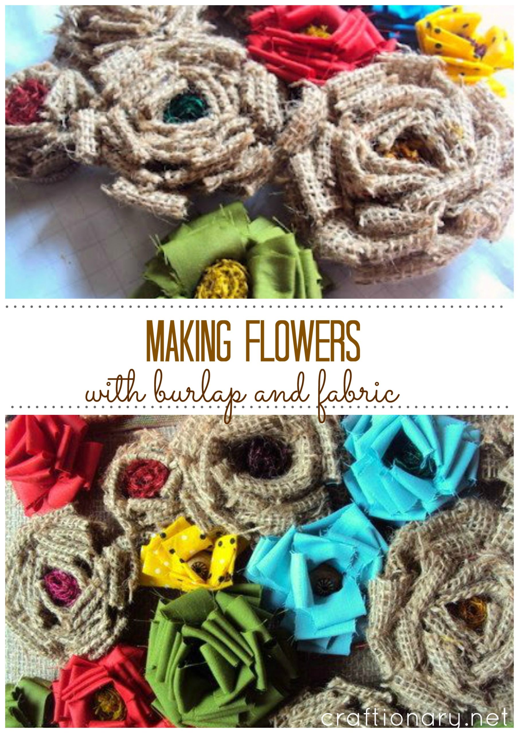 Upcycle Fabric Scraps: Making Fabric and Burlap Flowers - Craftionary