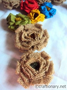 Making Flowers from Fabric and Burlap Tutorial - Craftionary