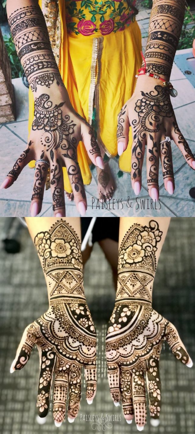 50 Henna Designs simple - easy bridal and party hand ideas