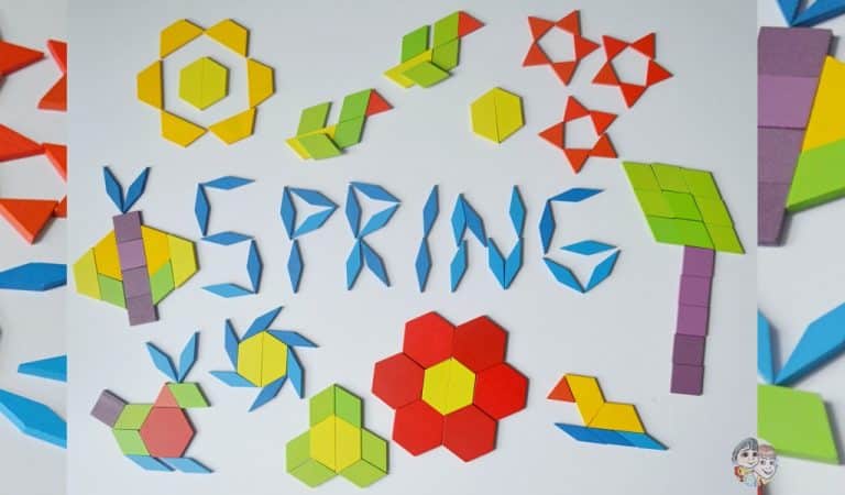 Spring tangrams for kids - wooden puzzle ideas - Craftionary