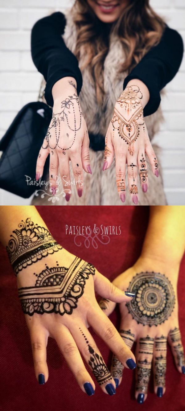 50 Henna Designs simple - easy bridal and party hand ideas