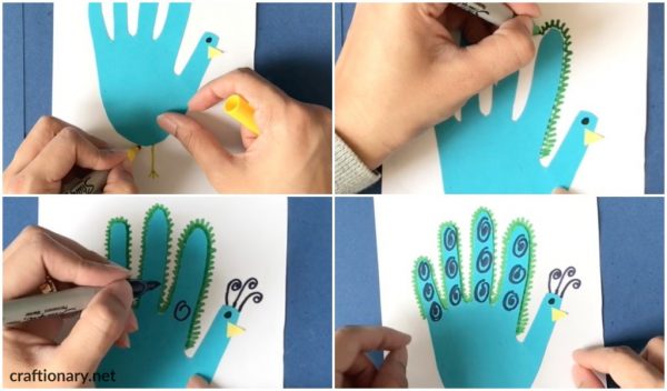 9 Paper handprint crafts for kids with video - Craftionary