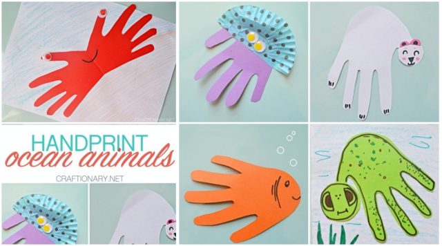 handprint-ocean-animals-paper-animal-crafts-for-kids - Craftionary