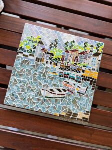 Stunning Landscape DIY Mosaic Art using Glass Tiles - Craftionary