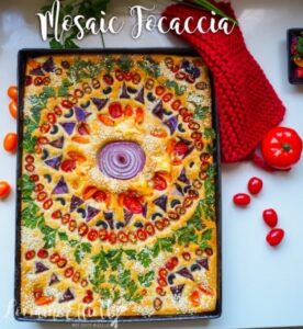80 Focaccia Bread Art with herbs and vegetables (edible art) - Craftionary