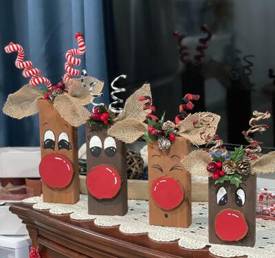 farmhouse-wood-log-reindeer-decor - Craftionary